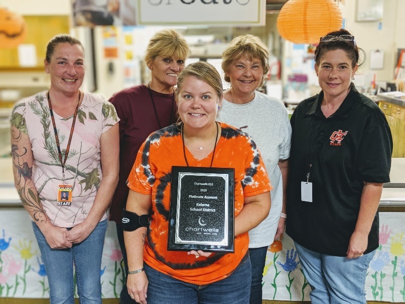 Dining Services team wins Chartwells Platinum Award | Kalama Middle School